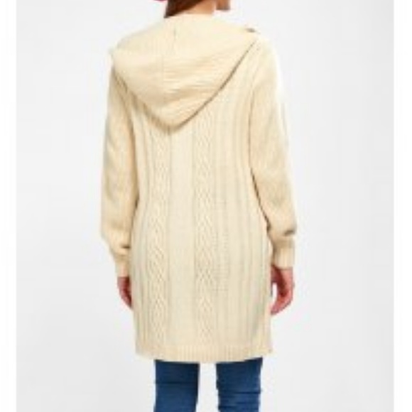 GONS BOUTIQUE | Sweaters | New Tawny Long Cable Knit Hooded Cardigan ...